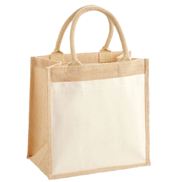 Hessian Cotton Pocket Jute Tote Bag